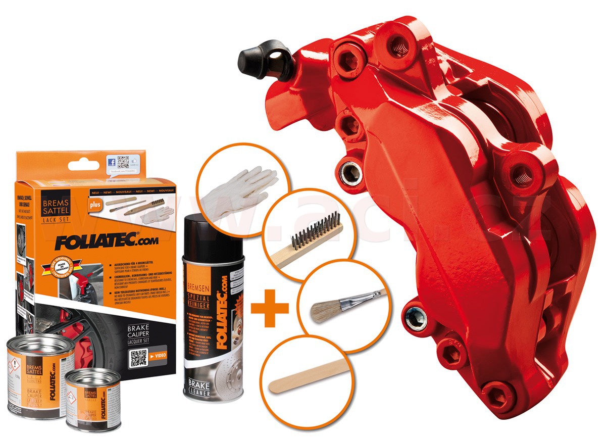 FOLIATEC dvousložková barva na brzdy, barva červená (Performance red ...